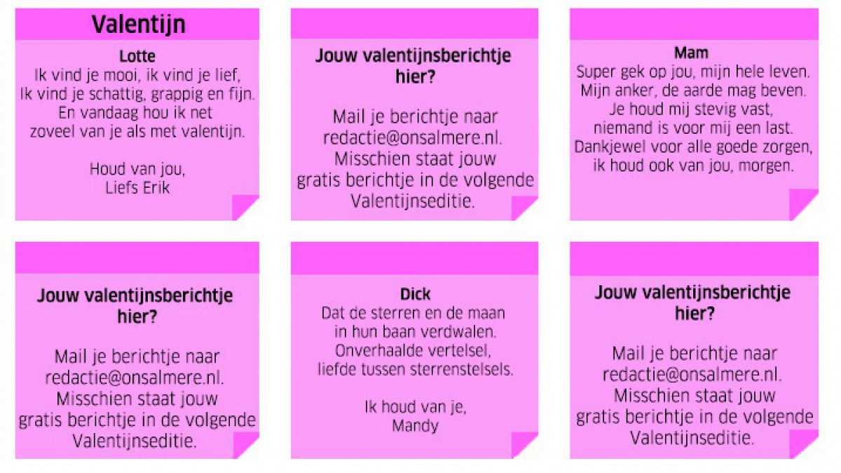 Ons Gooi - Een gratis geeltje voor jouw Valentijn in Almere?